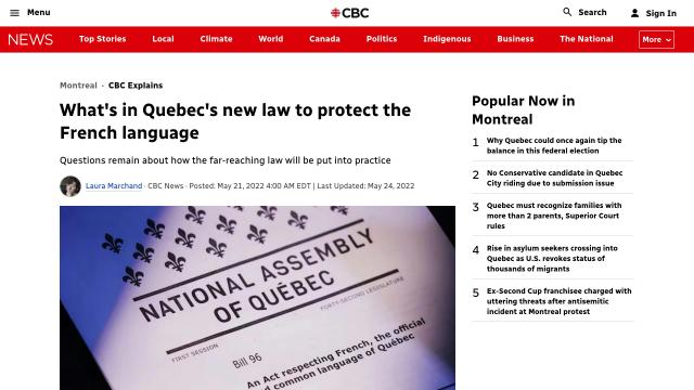 Bill 96 : Understanding Québec's French Language Law
